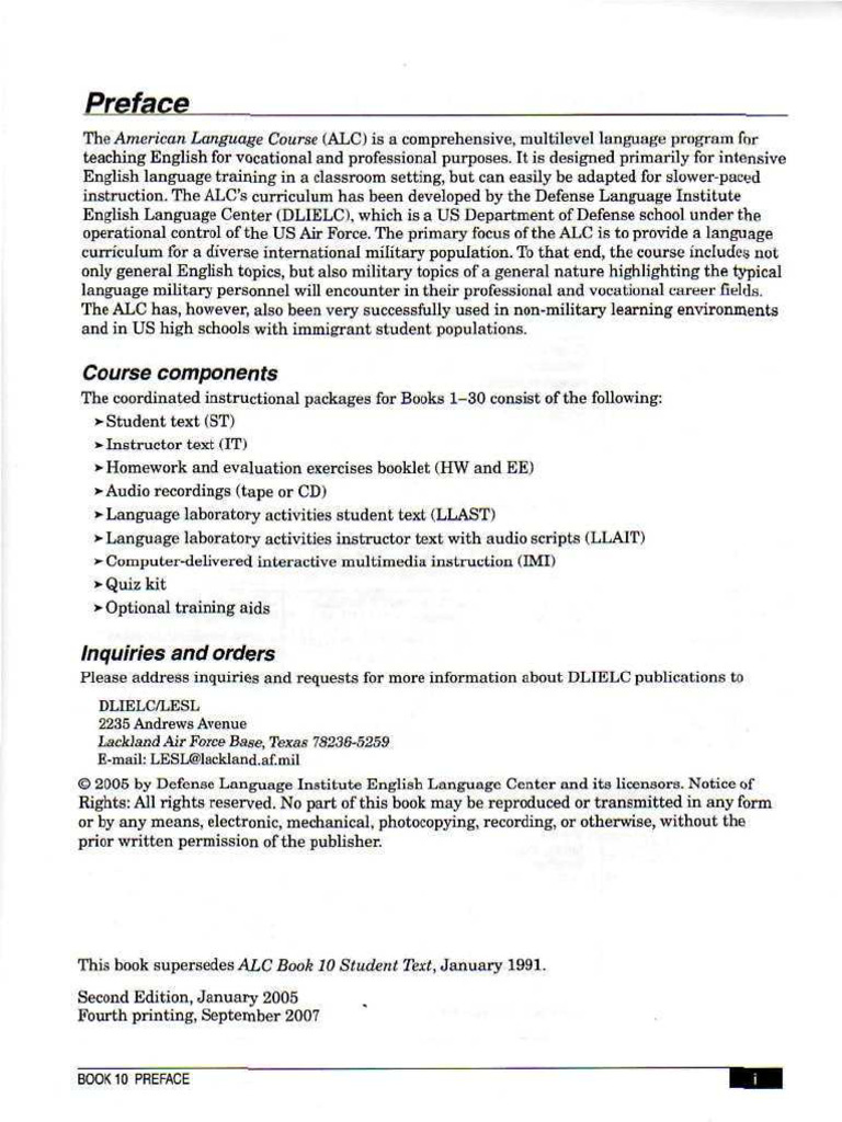 ALC Book 10 Instructor's Preface | PDF | Vending Machine | Vocabulary