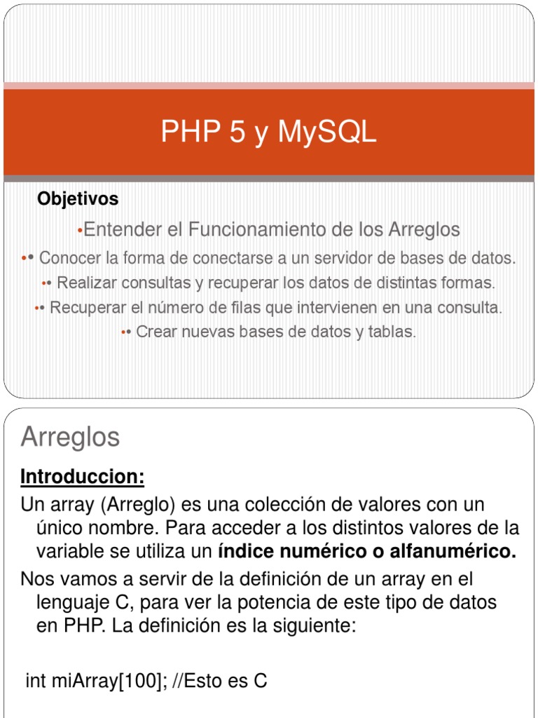 PHP 5 y MySQL | PDF | Estructura de datos de matriz | SQL