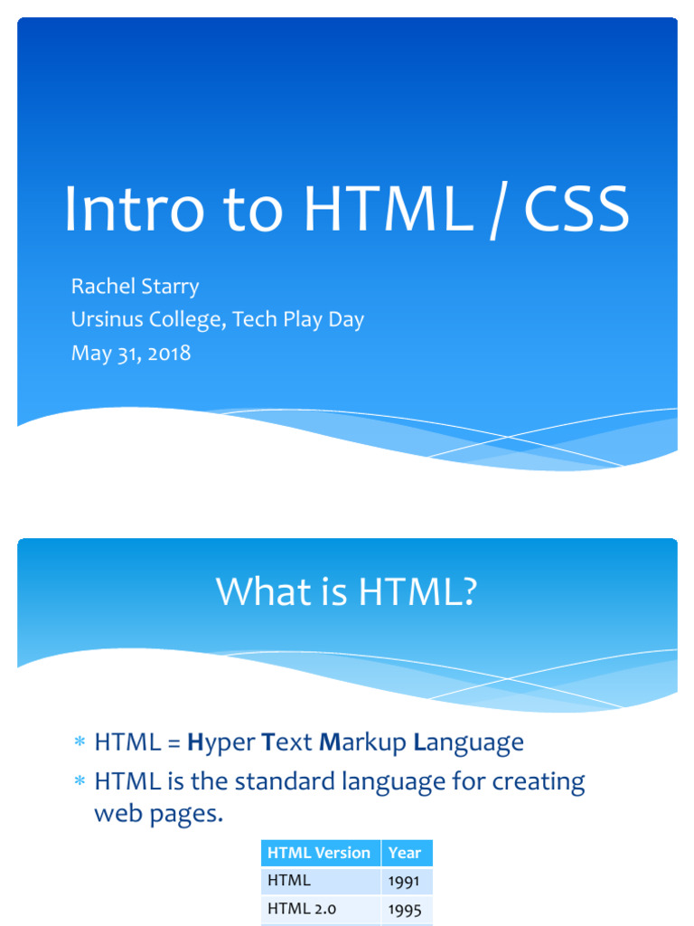 Intro To HTML CSS | Download Free PDF | Html | Html Element Intro To HTML CSS | Download Free PDF | Html | Html Element