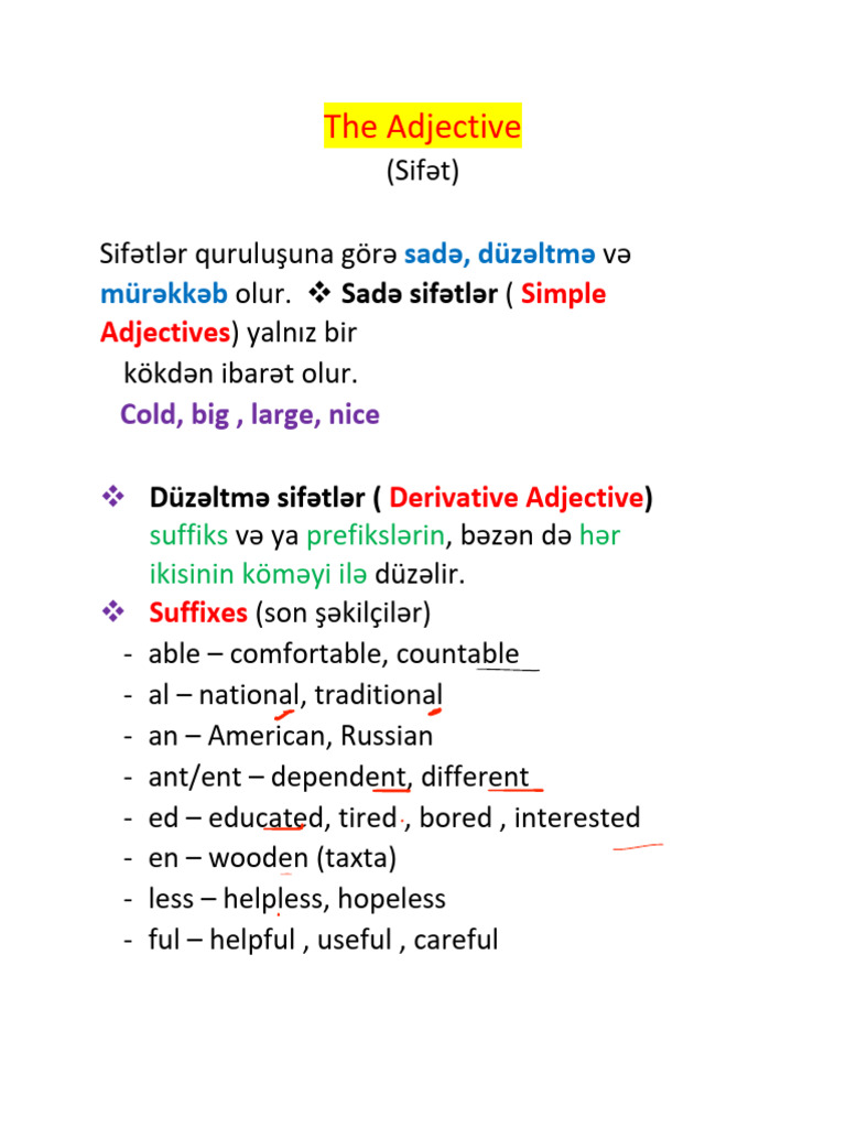 The Adjective | PDF