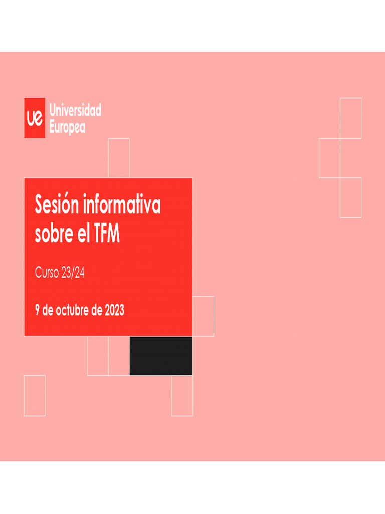 Sesión Informativa Del TFM - 23-24 | PDF | Derechos de autor