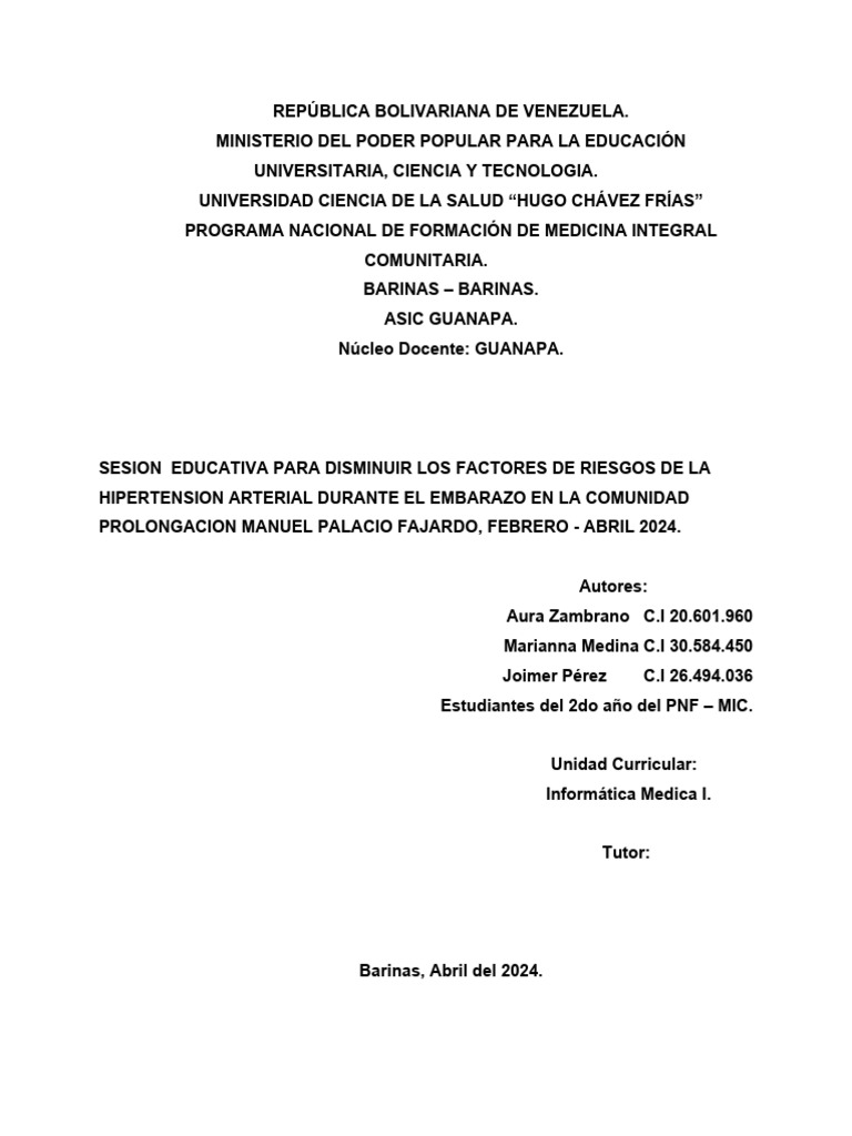 proyecto aura | PDF | Muerte materna | Hipertensión