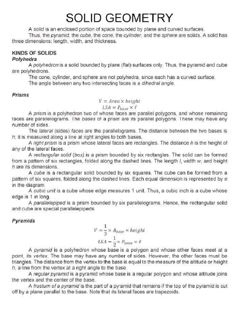 SOLID GEOMETRY | PDF