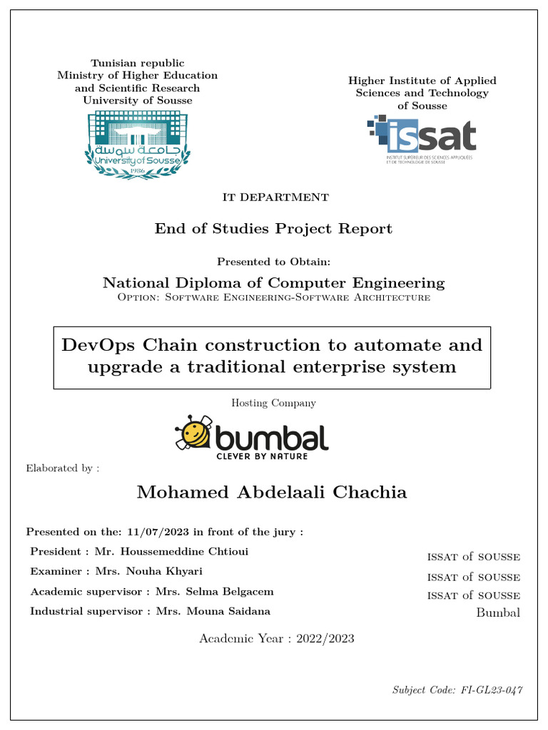 Rapport PFE DevOps | PDF | Unified Modeling Language | Use Case