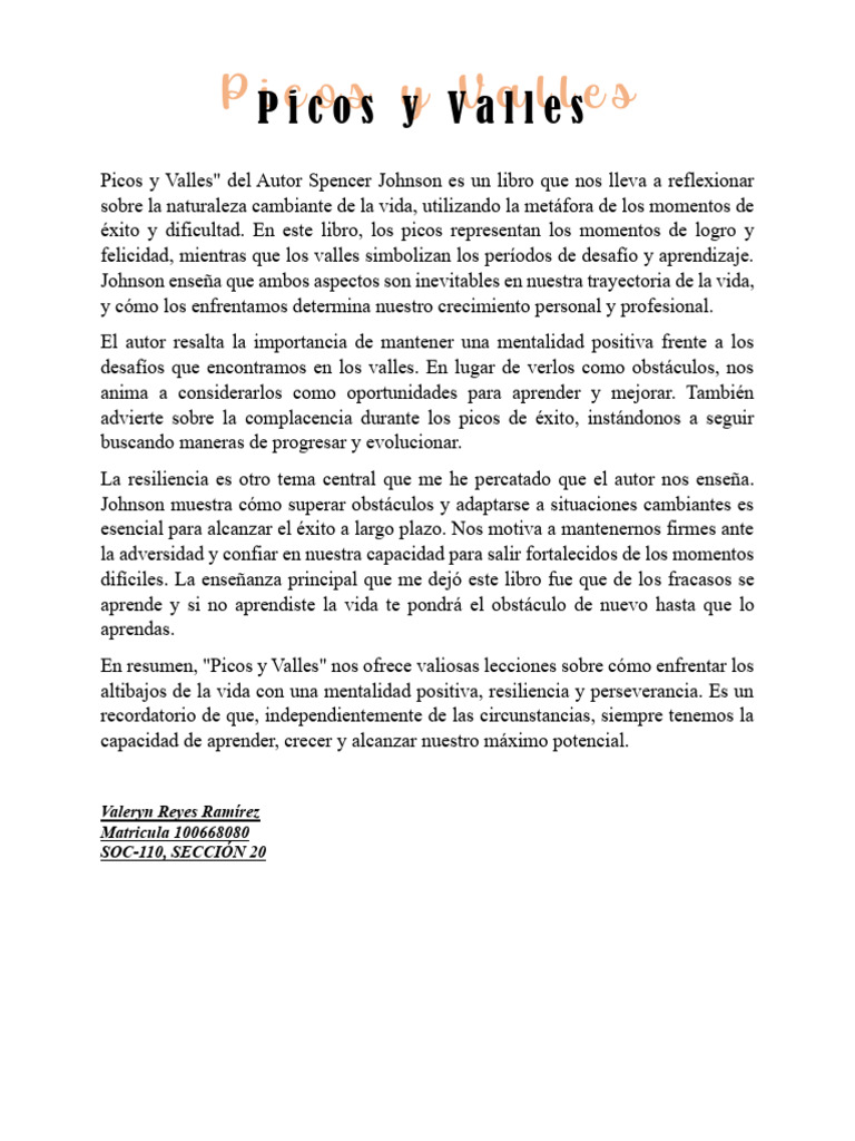 Picos y Valles | PDF