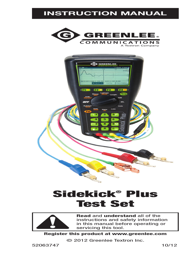 Sidekick® Plus Instruction Manual | PDF | Alternating Current | Hazards