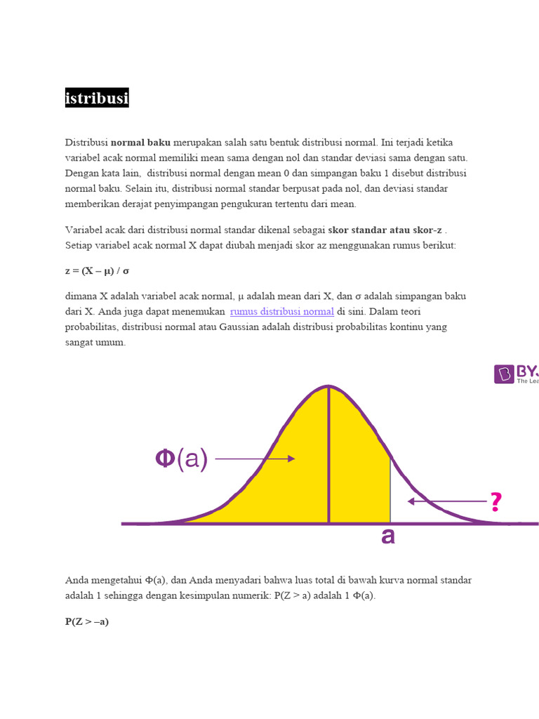 Diatribusi Normal Penggunaan Kurva Standar | PDF