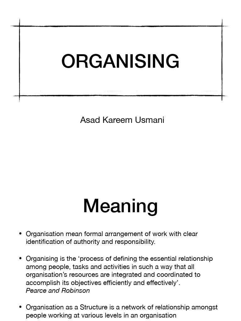 Organising | Download Free PDF | Business