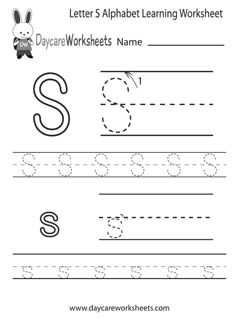 Letter S Alphabet Learning Worksheet Unlocked | PDF