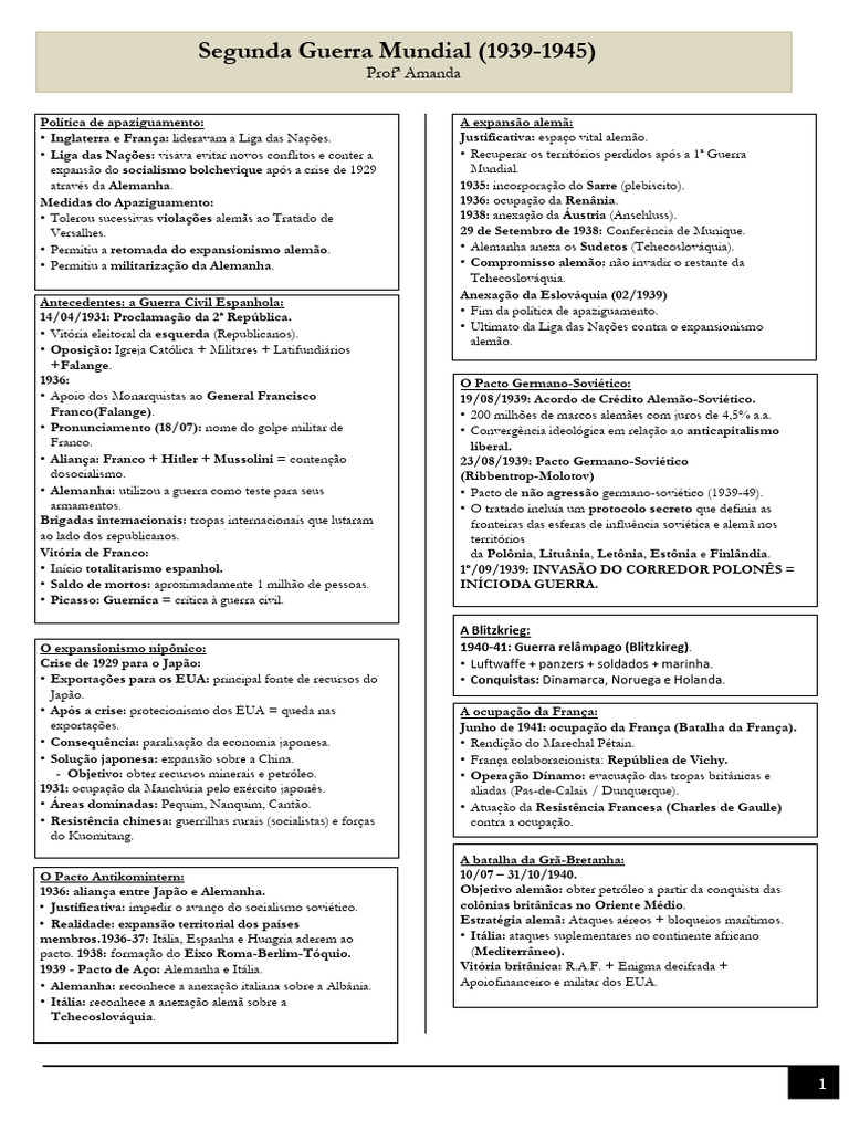 Expansionismo na Segunda Guerra Mundial | PDF | Alemanha nazista ...