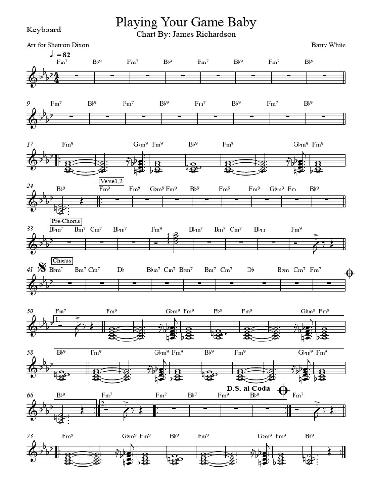 Playing Your Game Baby Chord Chart | PDF