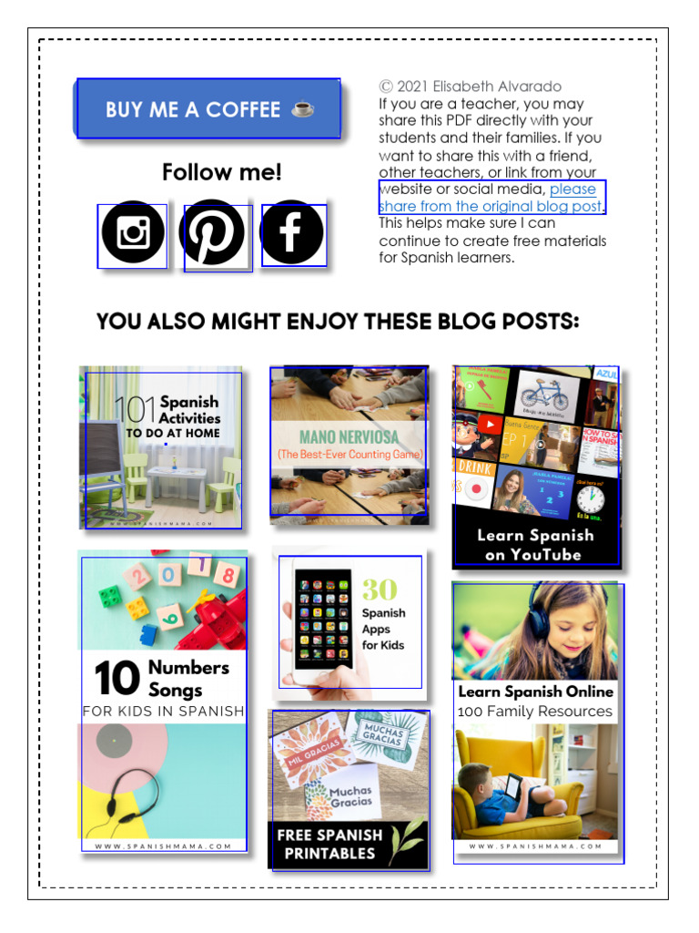 1 Numbers in Spanish Freebie | PDF