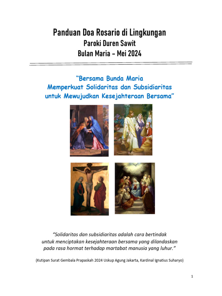 Panduan-Doa-Rosario-di-Lingkungan-Paroki-Duren-Sawit-Bulan-Maria-2024 | PDF