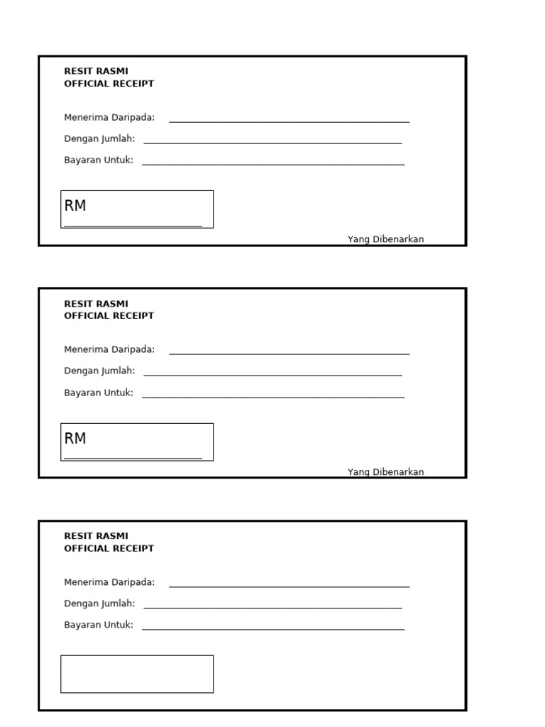 Contoh Resit Rasmi | PDF