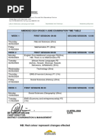 Final June Timetable 2025 | PDF | Science | Languages Of Africa