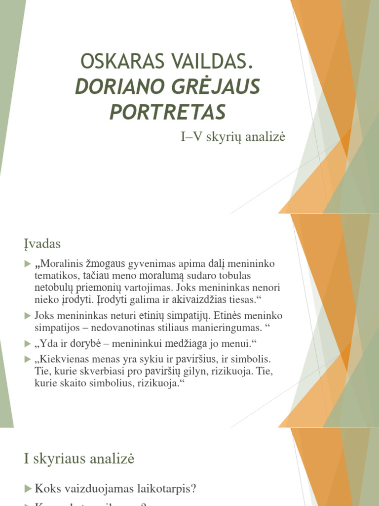 O. Vaildas - Doriano Grejaus Portretas - I - V Sk. | PDF