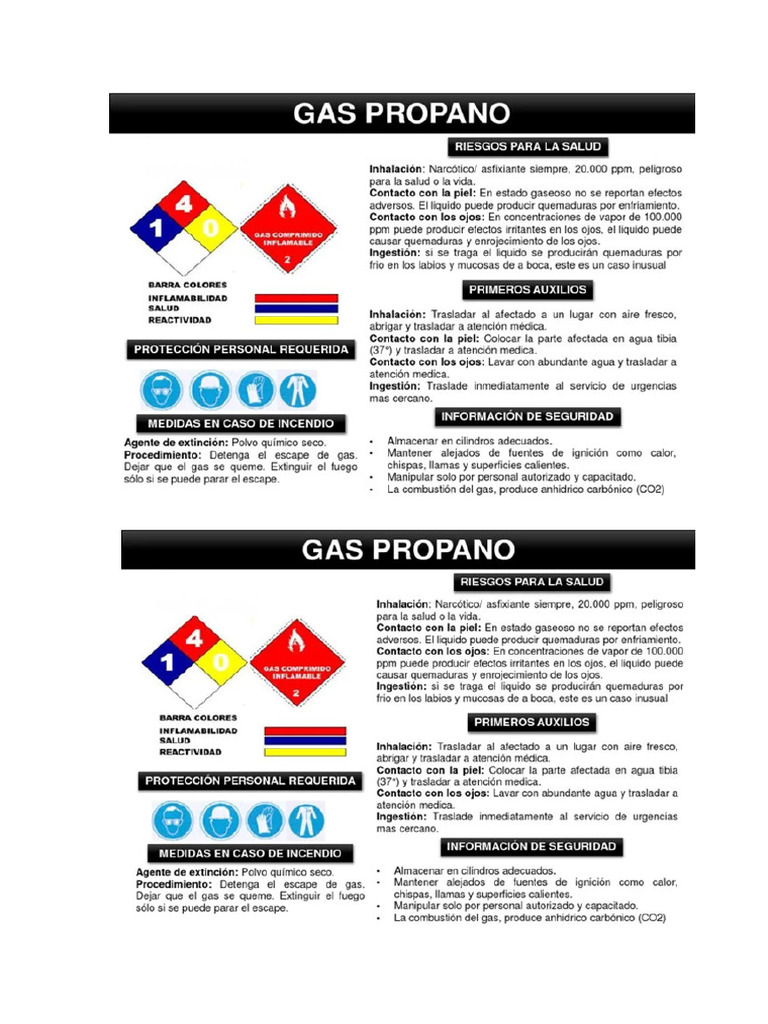 Ficha de Gas Propano E&r | PDF