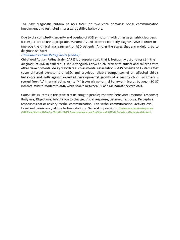 Autism Spectrum Disorder Classification, Diagnosis and Therapy (Taken Info) | PDF | Career ...