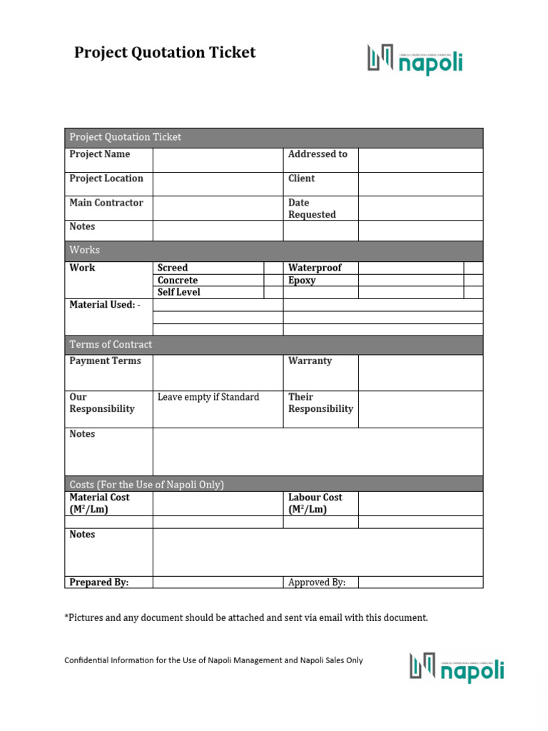 Project Quotation Ticket | PDF | Technology & Engineering