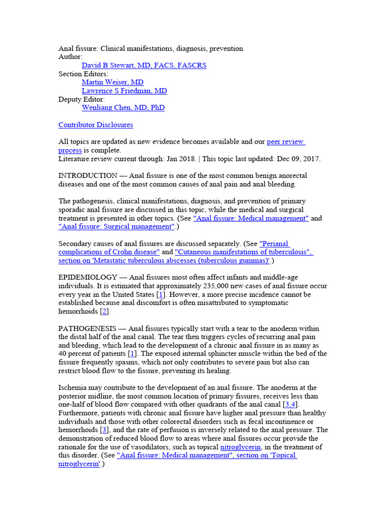 Anal Fissure Clinical Manifestations, Diagnosis, Prevention | Download ...