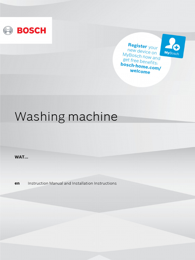 Washing Machine Bosch WU | Download Free PDF | Washing Machine | Laundry