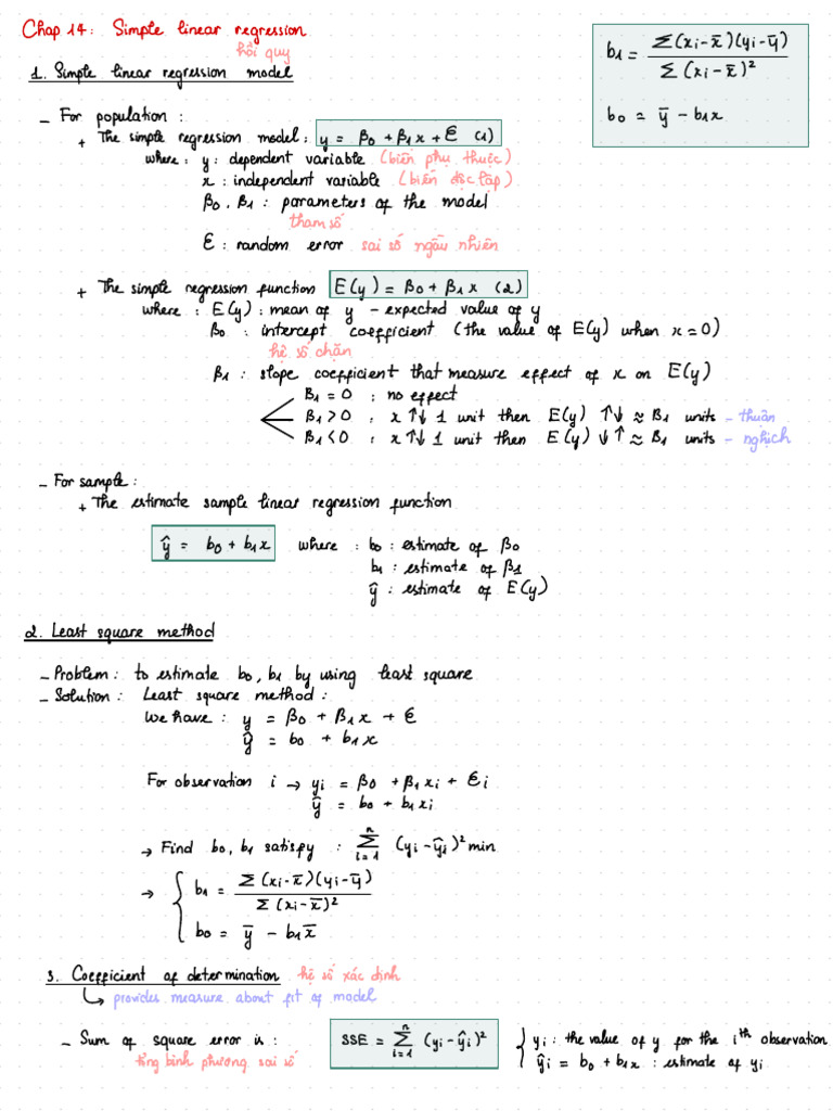 Chap 14 - Simple Linear Regression | PDF | Regression Analysis | Errors And Residuals