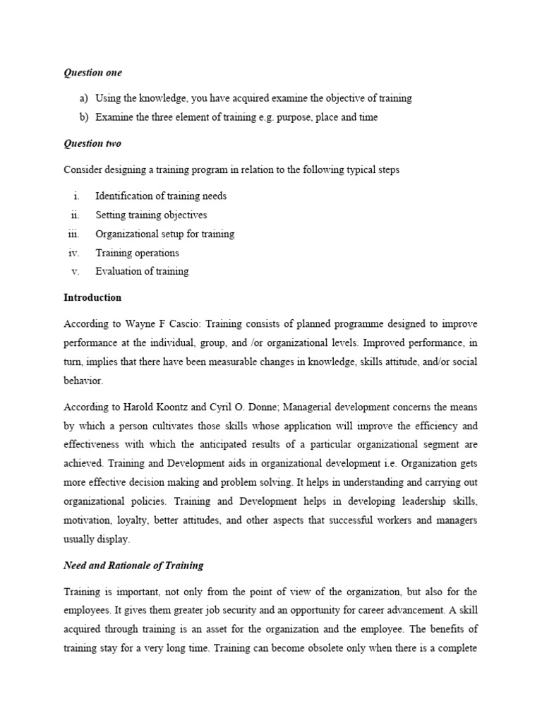 Training and development | PDF | Goal | Human Resources