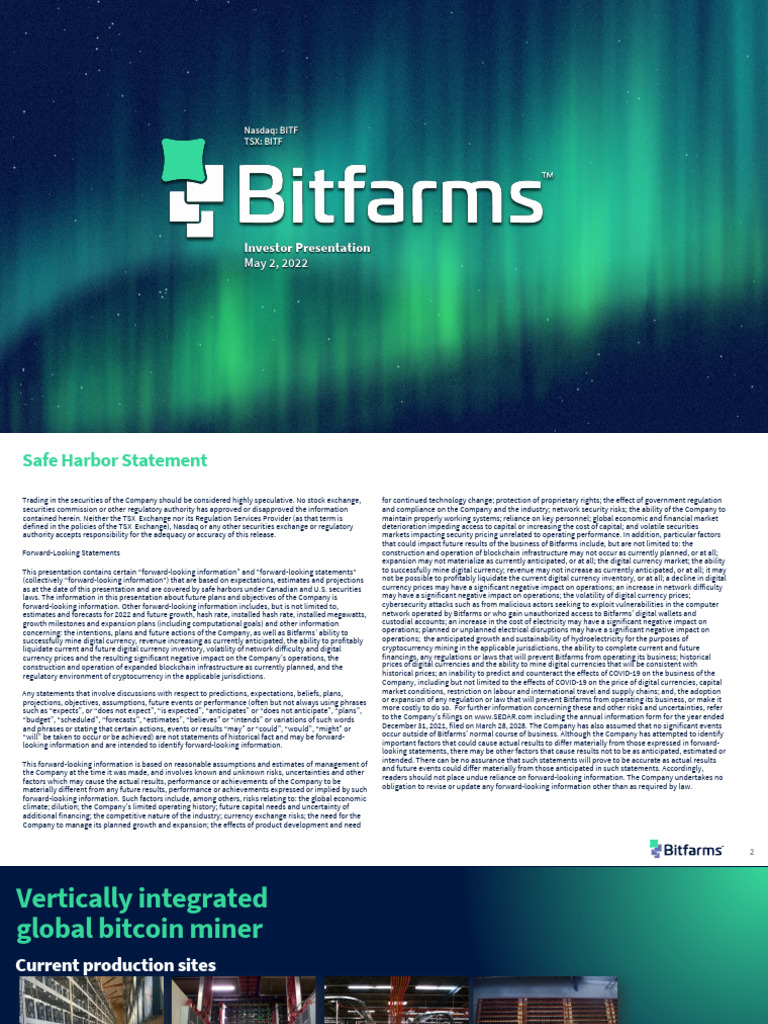 Bitfarms | PDF | Expense | Bitcoin