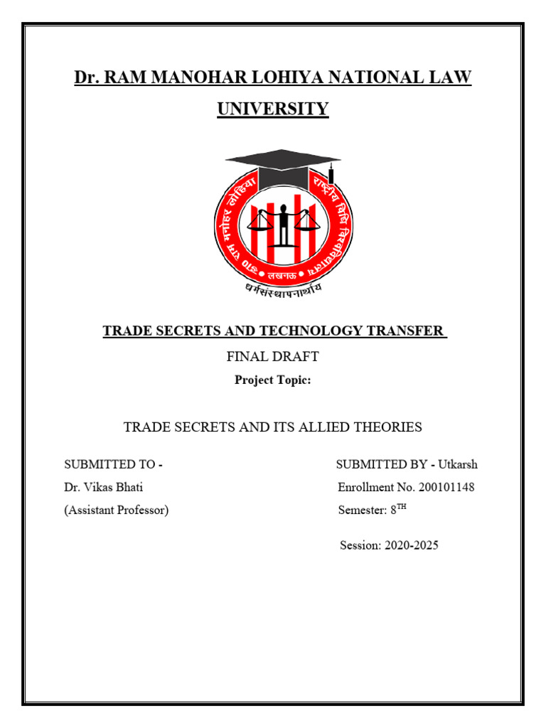 Trade Secret and Technology Transfer | PDF | Trade Secret | Patent