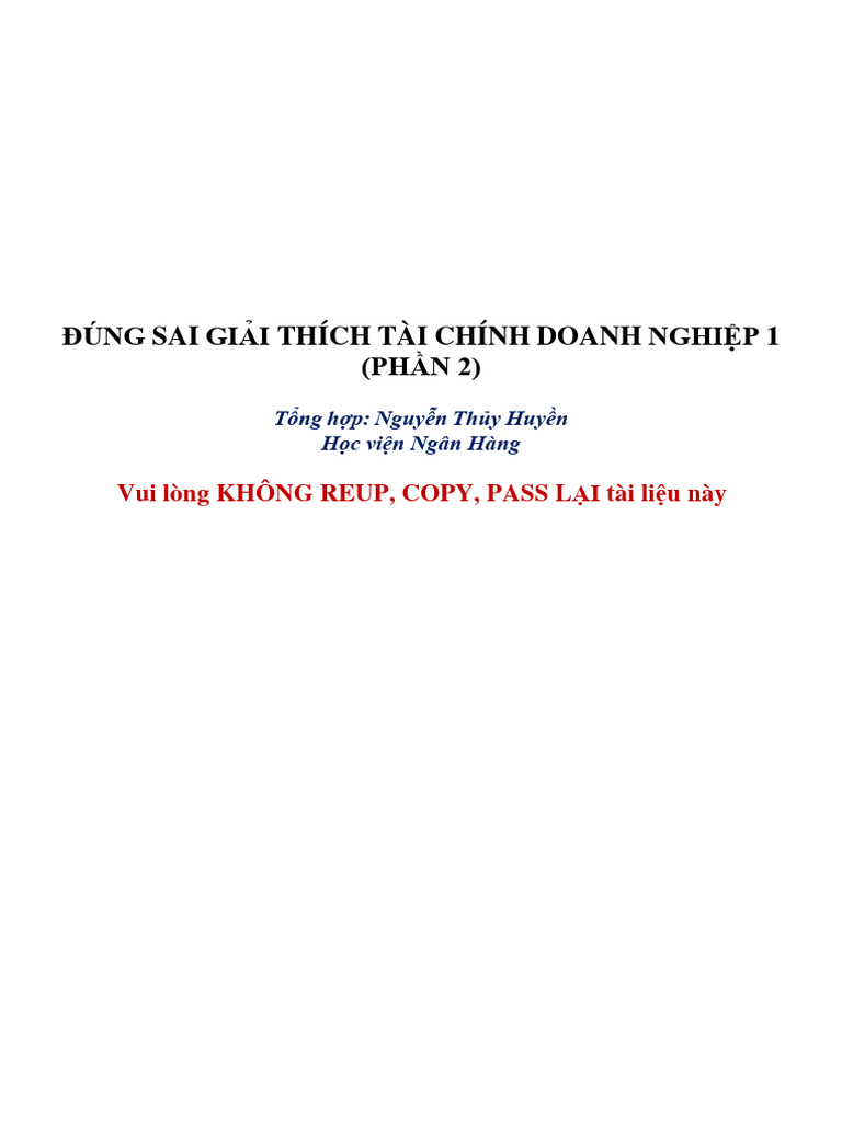 TCDN1 - Đúng sai giải thích | PDF
