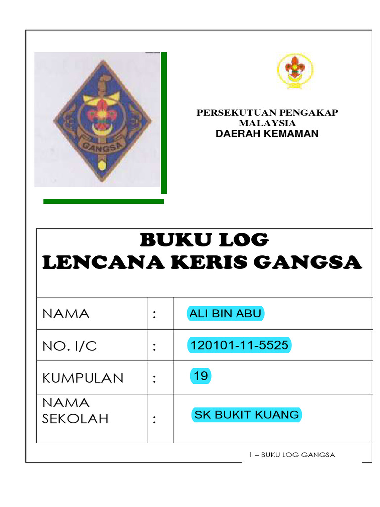 Buku Log Lencana Kemajuan Keris Gangsa 2023 (Skema Jawapan) | PDF