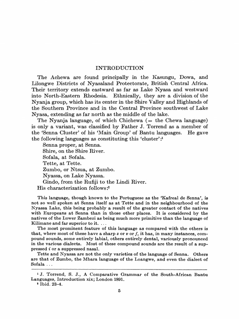 Chichewa, A Grammar of (Watkins) | PDF