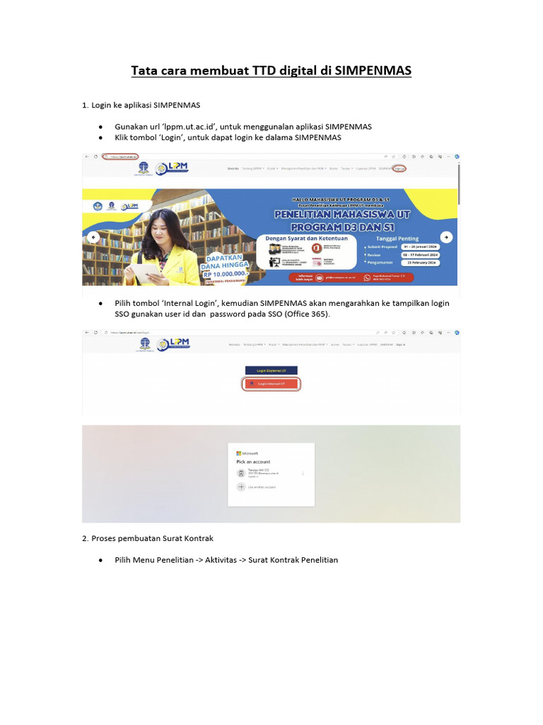 Tata Cara Membuat TTD Digital Di SIMPENMAS | PDF