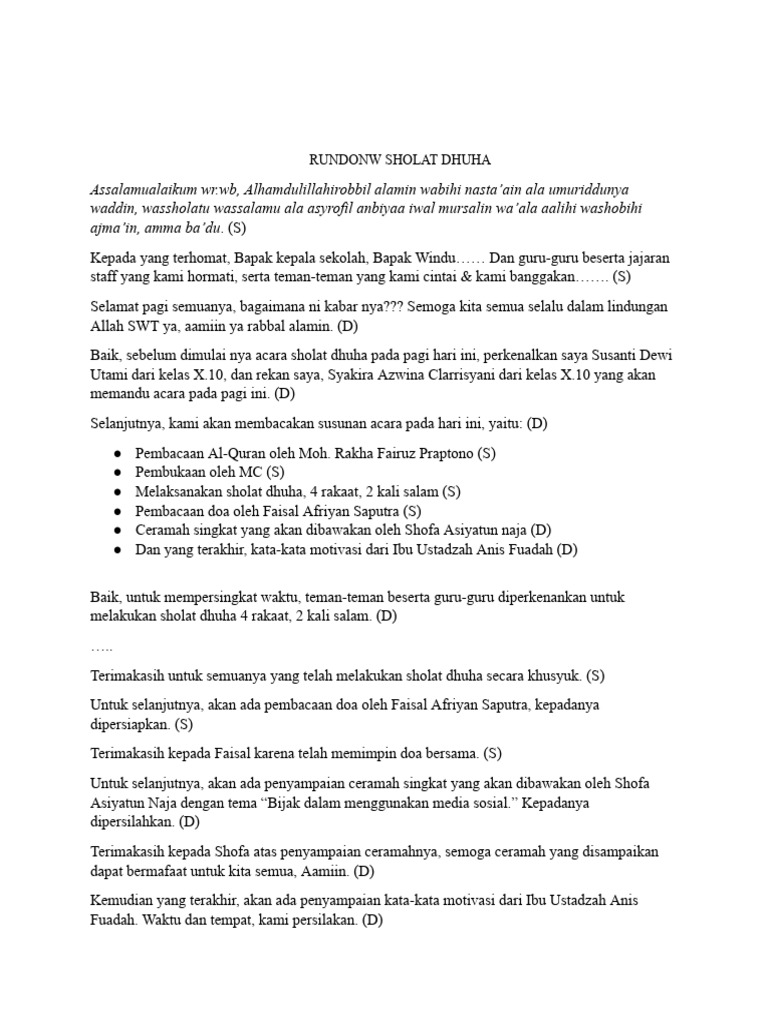 MC Dhuha Tenten | PDF | Agama & Spiritualitas