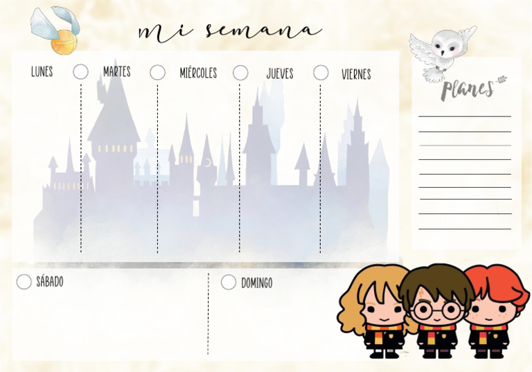 Planner Semanal Harry Potter | PDF
