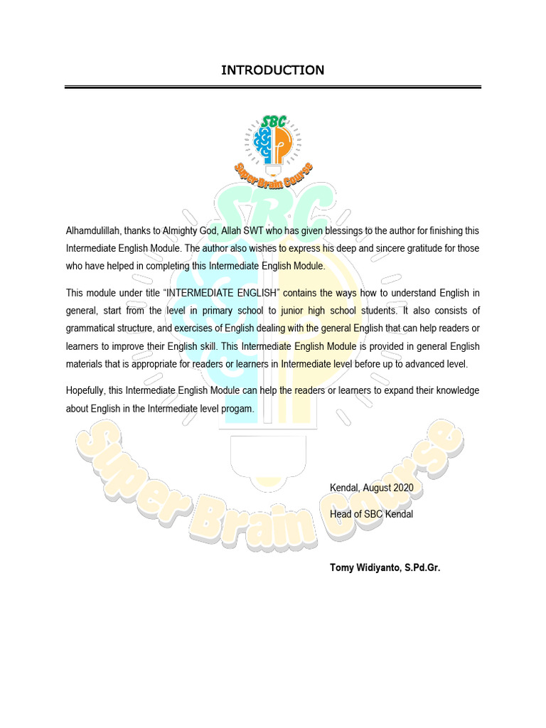 Modul Intermediate English - Final Edit | PDF | Grammatical Tense