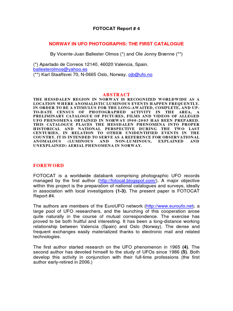 Norway in Ufo Photographs the First Cata | PDF | Sky | Venus