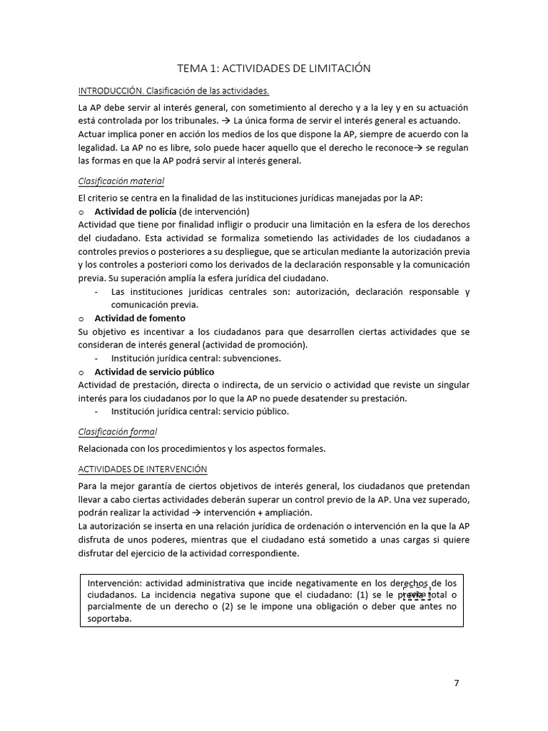 Tema 1 Act Adm | PDF | Regulación | Interés público