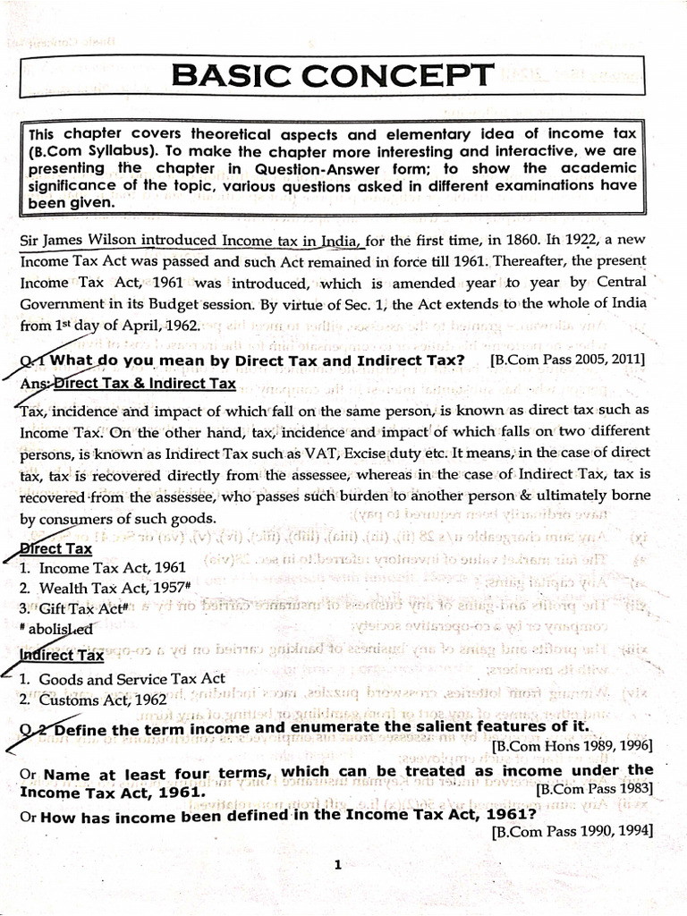 Taxation - Basic Concepts | PDF