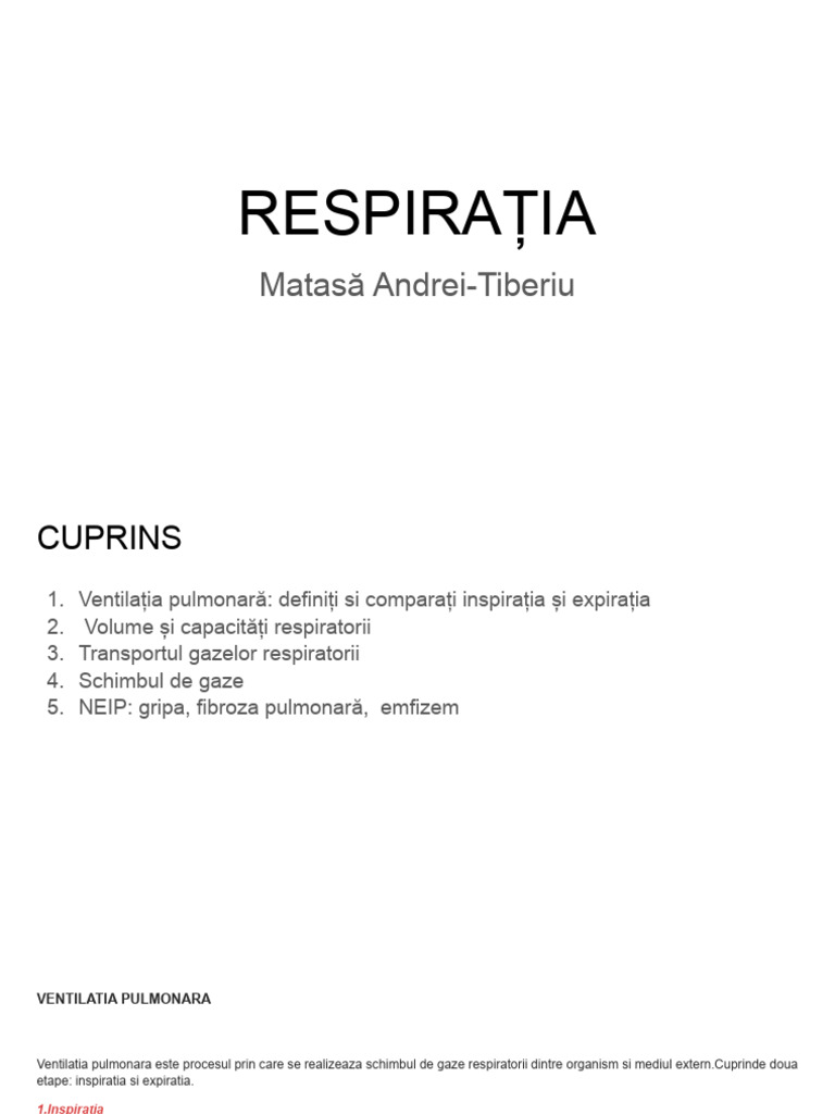 Matasa Andrei - (Template) RESPIRAȚIA | PDF
