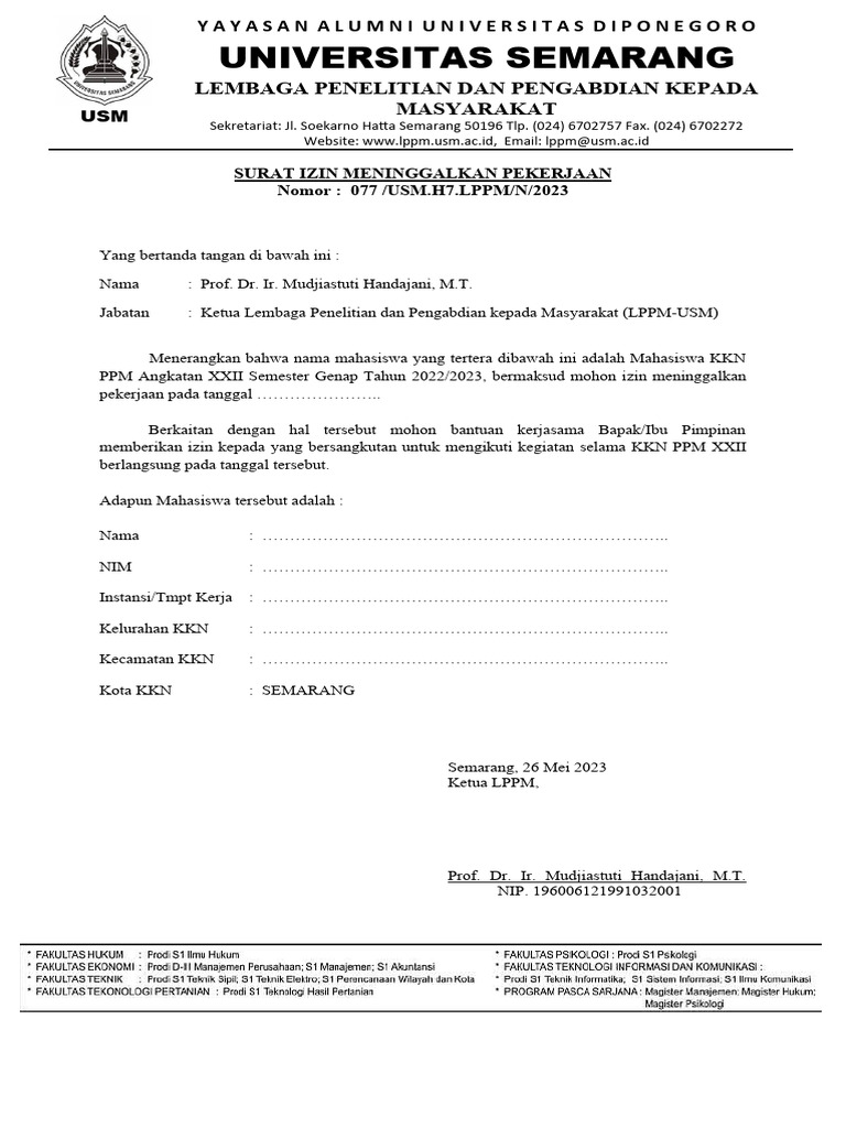 Surat Ijin Kegiatan KKN PPM XXII Untuk Karyawan | PDF | Seni | Komputer