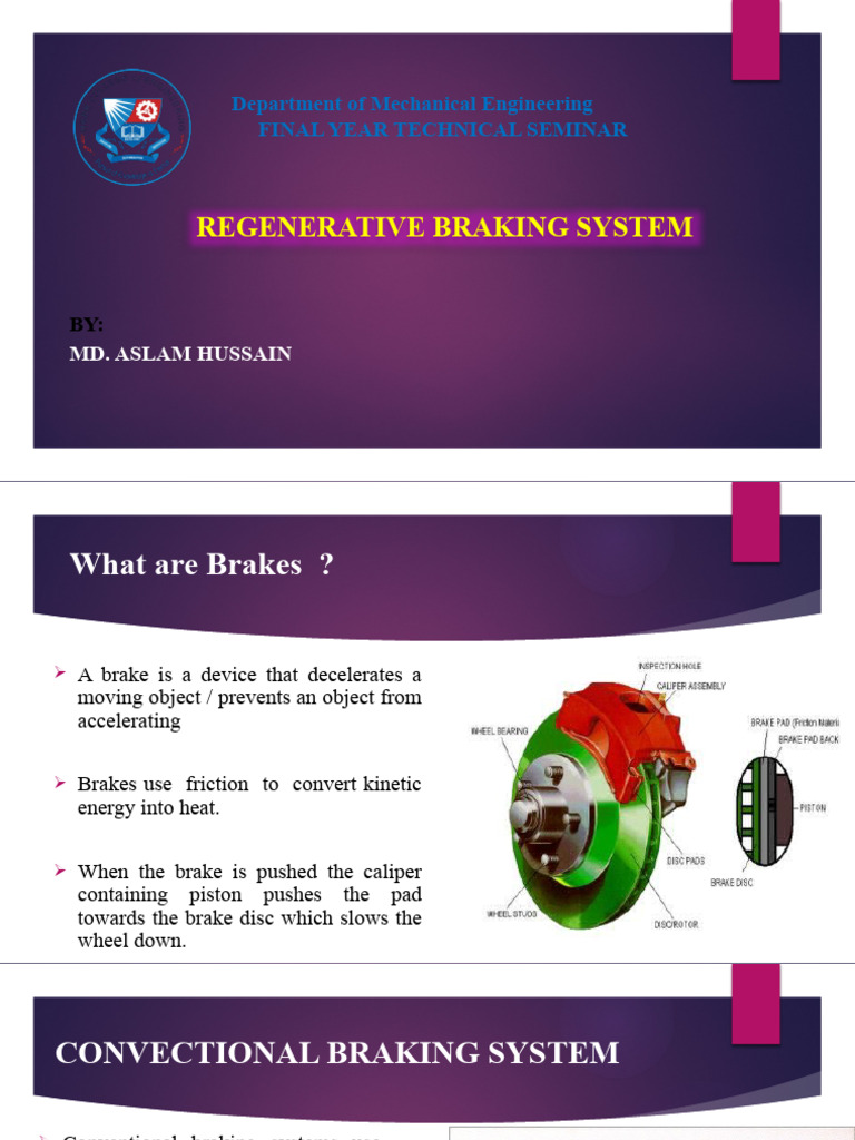 Regenerative Braking System Overview | PDF | Brake | Vehicles