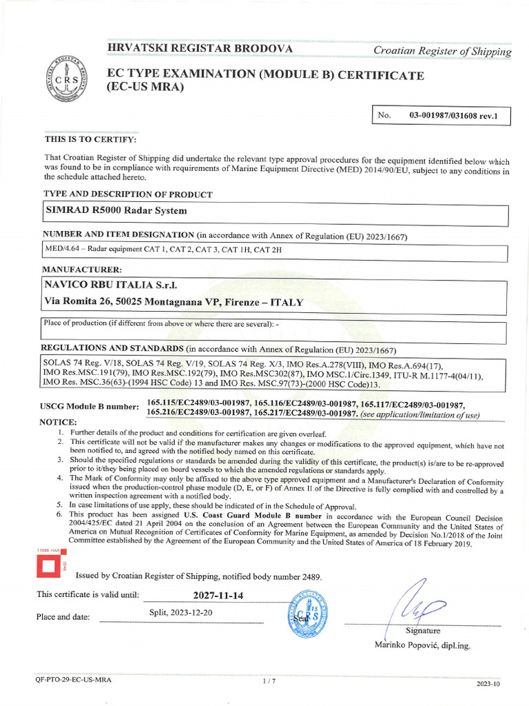 Simrad R5000 Module B Signed | PDF