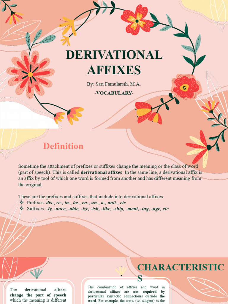 CH 4 - Derivational Affixes | PDF | Word | Part Of Speech