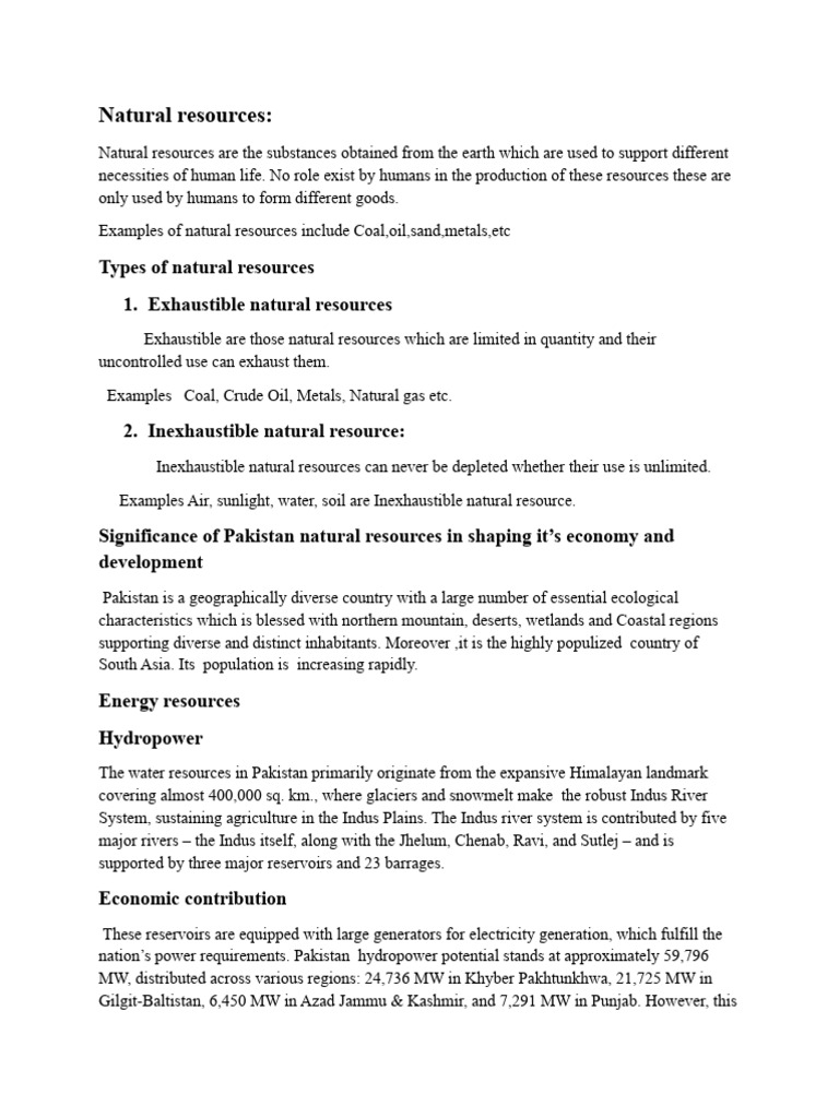Pak Studies Assignment 2 | PDF | Soil | Mining