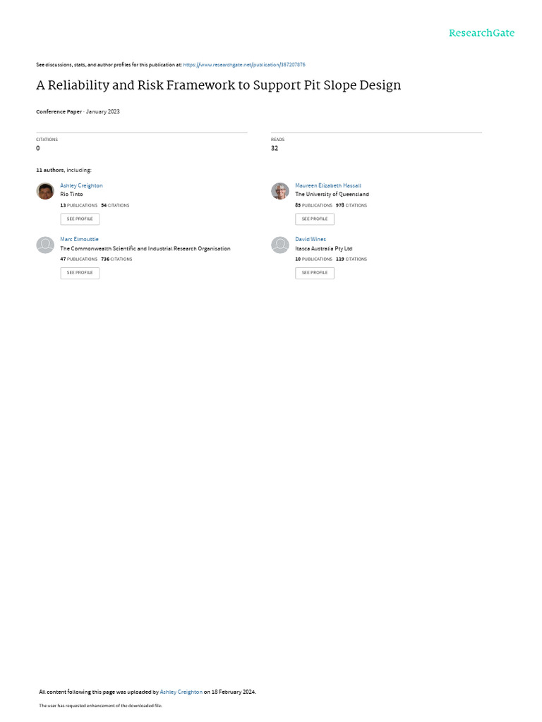 Pit Slope Design Risk Framework | PDF | Reliability Engineering | Risk