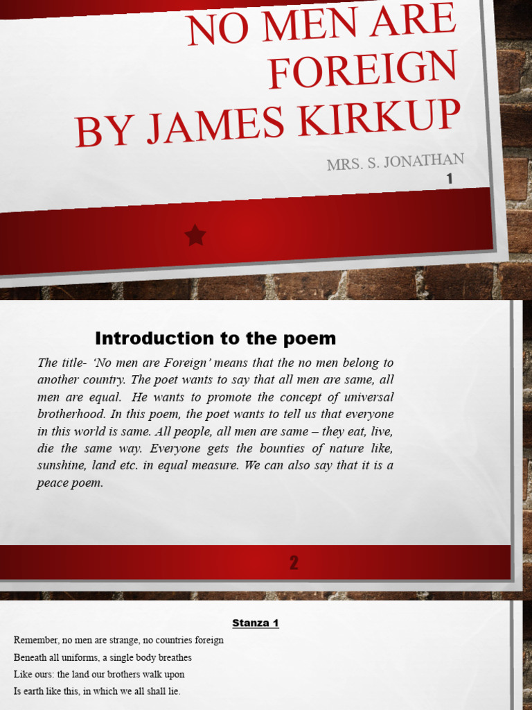 No Men Are Foreign | PDF | Poetry | Rhyme