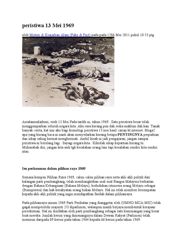 Peristiwa 13 Mei 1969 | PDF