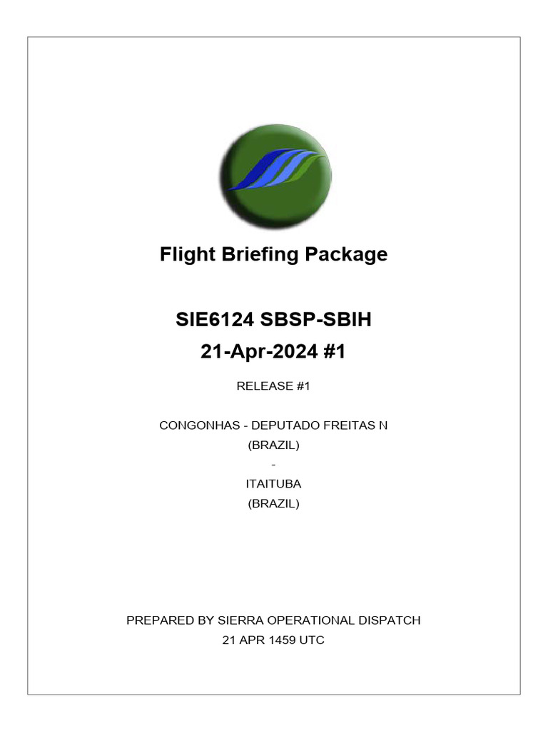 SIE6124 SBSP-SBIH (21-Apr-2024) #1 | PDF | Aviation Safety | Air Traffic Control