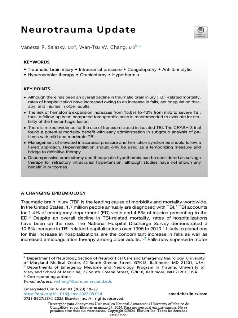 Neurotrauma Update 2023 | Download Free PDF | Traumatic Brain Injury ...